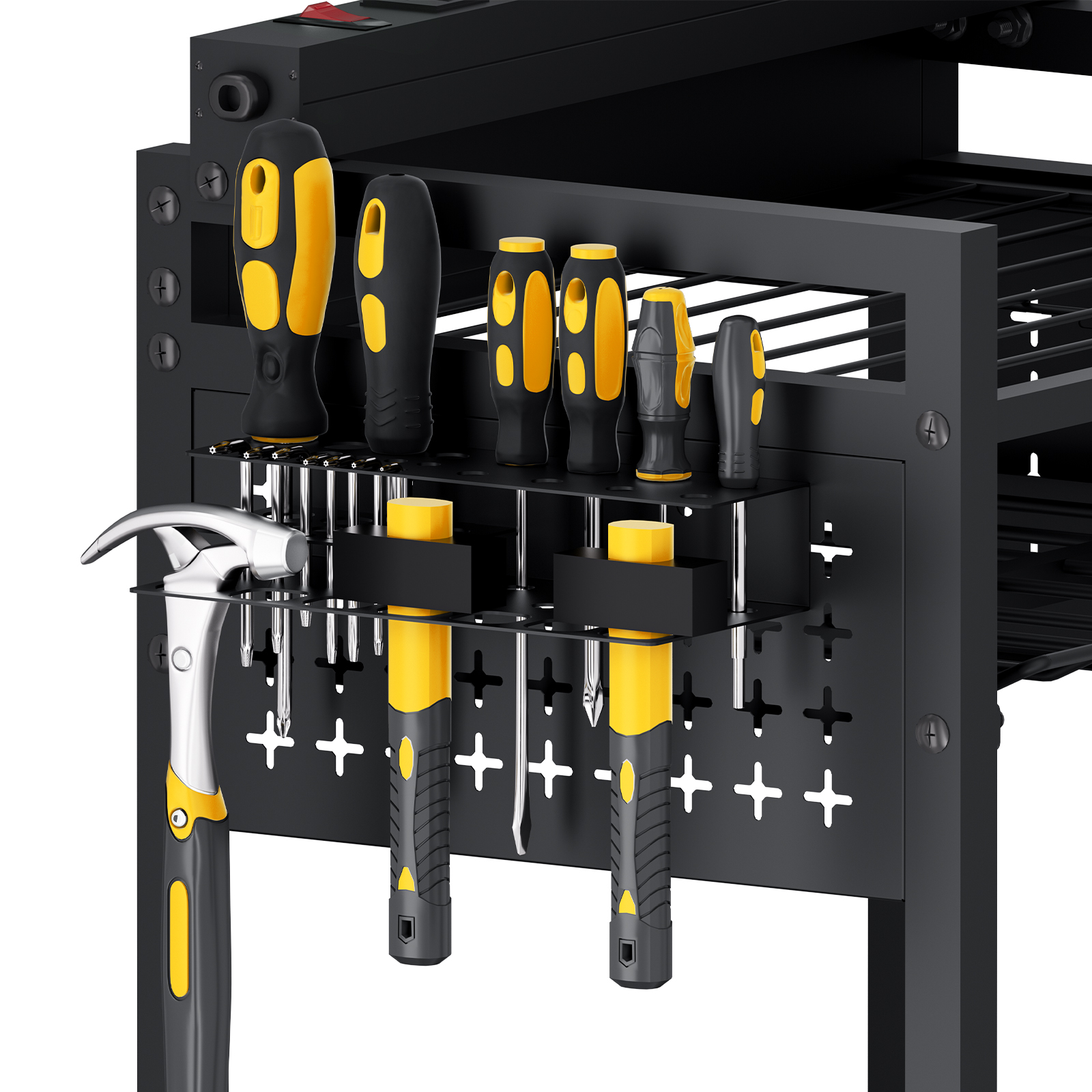 VEVOR 5-tier Tool Organizer Cart with Charging Station Garage Cart on ...