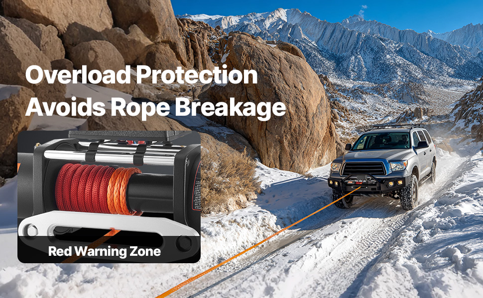VEVOR Electric Winch Truck 13,500 lb Synthetic Rope Waterproof Remote ...