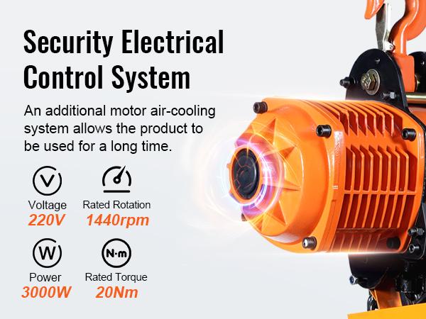 VEVOR 2 Ton Wireless Electric Chain Hoist, 4400 LBS Capacity with 20 FT ...