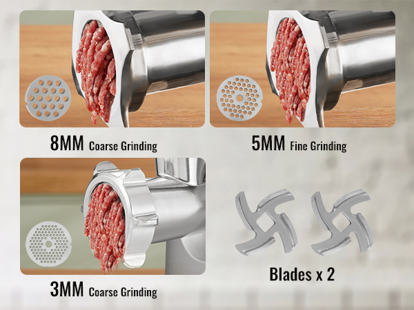 VEVOR Electric Meat Grinder, 6.6 Lb/Min, 550W（2200W MAX) Industrial ...