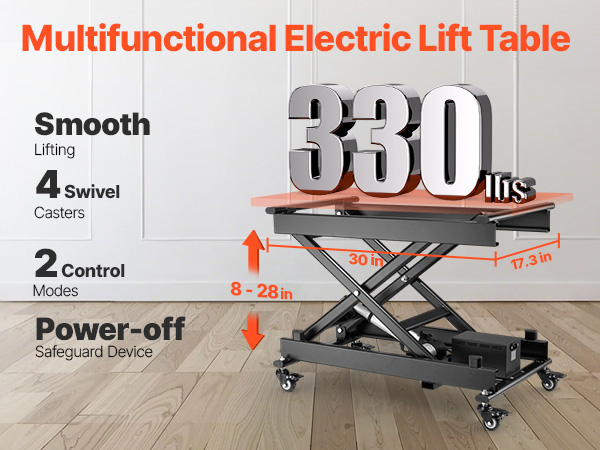 28" Electric Lift Table Single Scissor Electric Lifting Platform 330 ...