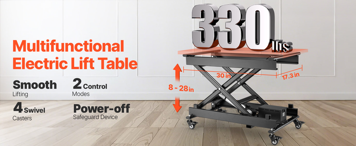 VEVOR 71 cm Electric Lift Table Single Scissor Lifting Platform 150 kg ...