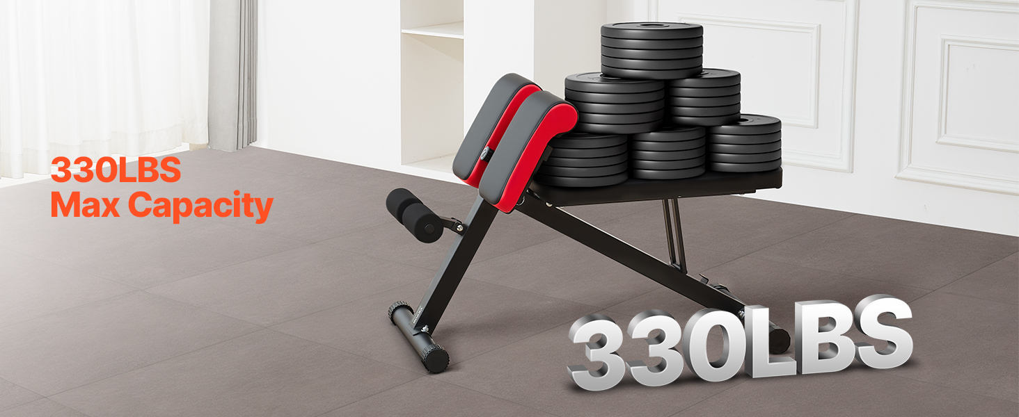 VEVOR Roman Chair Back Extension Hyperextension Bench Adjustable ...