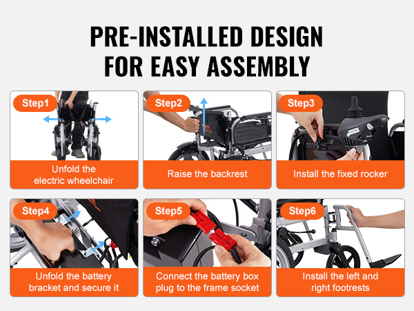VEVOR Intelligent Foldable Electric Wheelchair Motorized Power Chair ...
