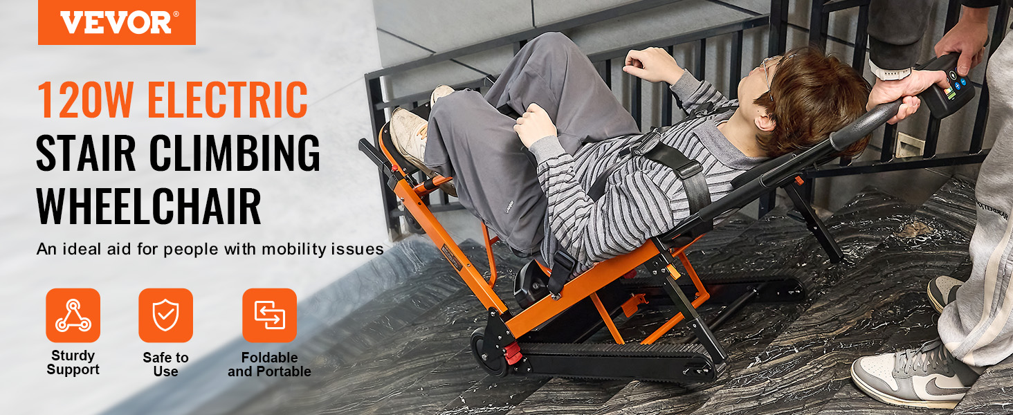 VEVOR Electric Stair Chair, 450 lbs Load Capacity, Foldable Emergency ...