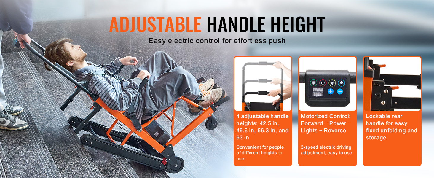 VEVOR Electric Stair Chair, 450 lbs Load Capacity, Foldable Emergency ...