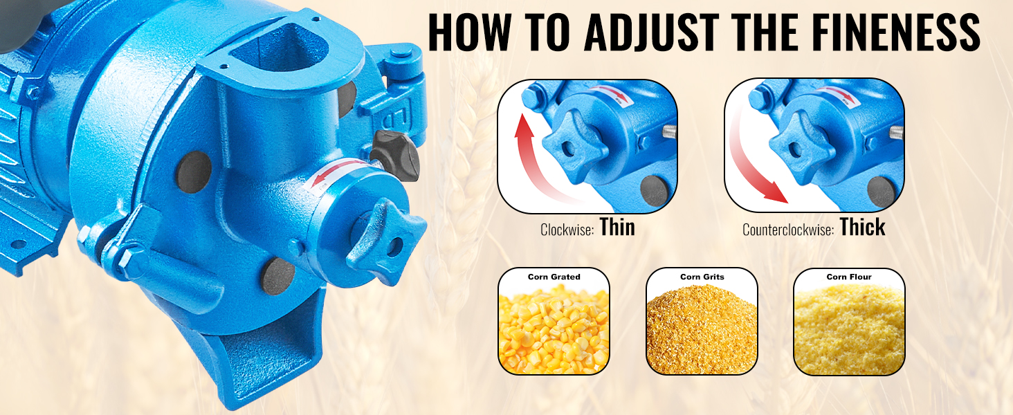 VEVOR Electric Grain Mill Grinder, 1500W 110V Spice Grinders ...