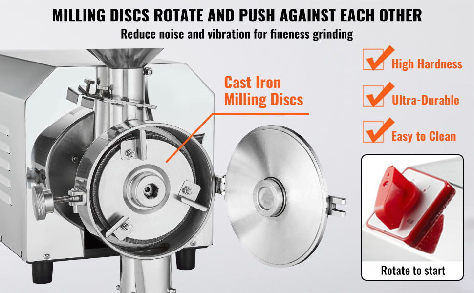 VEVOR Grain Grind Mill Grain Grinding Machine 3000W Food Processing ...