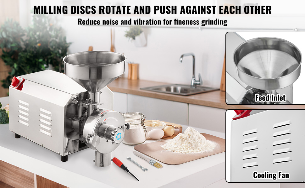 VEVOR Grain Grind Mill Grain Grinding Machine 3000W Food Processing ...