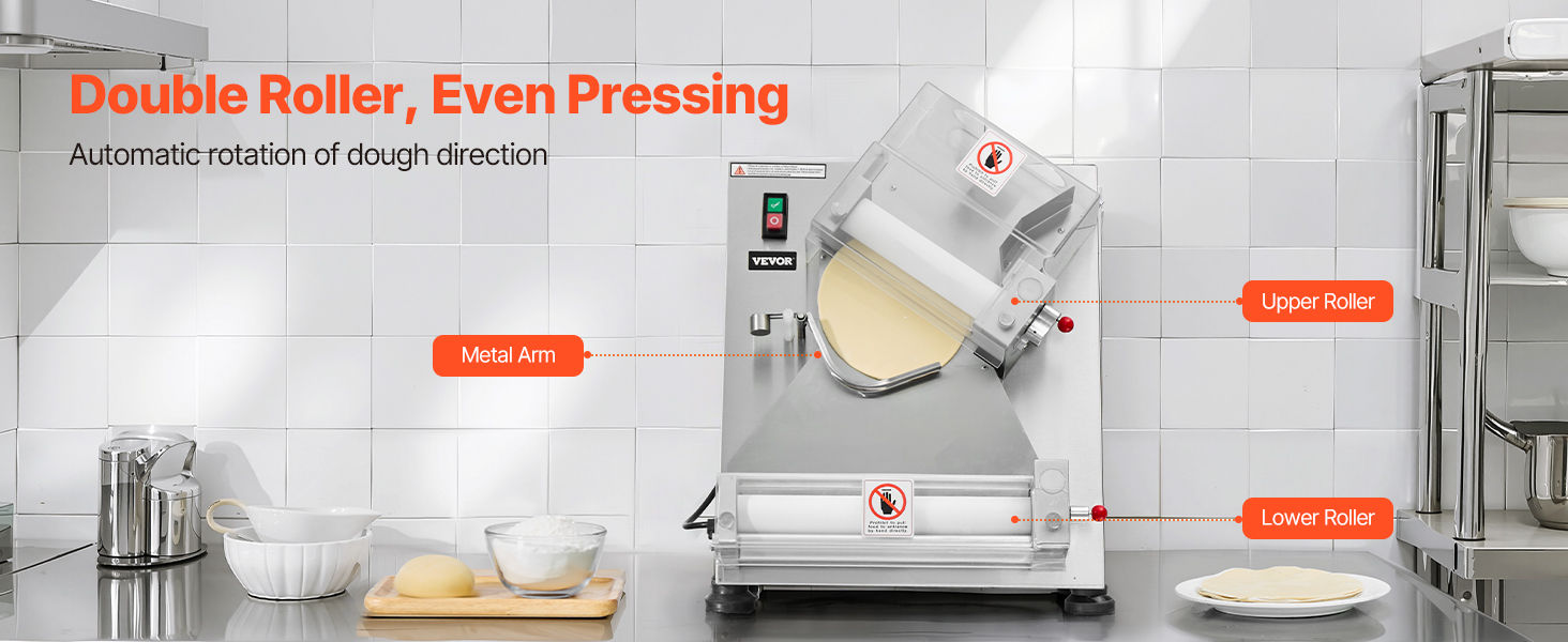 VEVOR 14 Inch Pizza Dough Roller Sheeter Automatic Commercial Dough ...