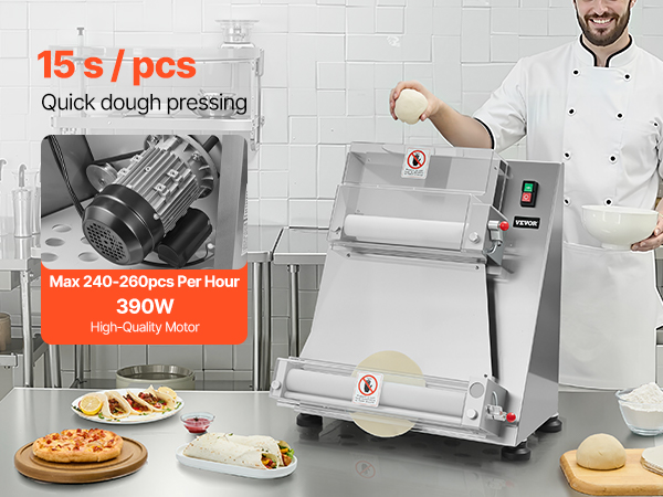 16 Inch Pizza Dough Roller Sheeter Semi-automatic Commercial Dough ...