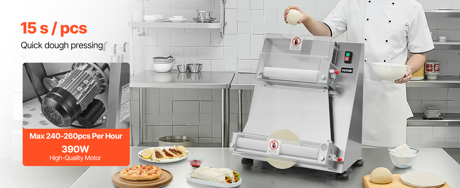 16 Inch Pizza Dough Roller Sheeter Semi-automatic Commercial Dough ...