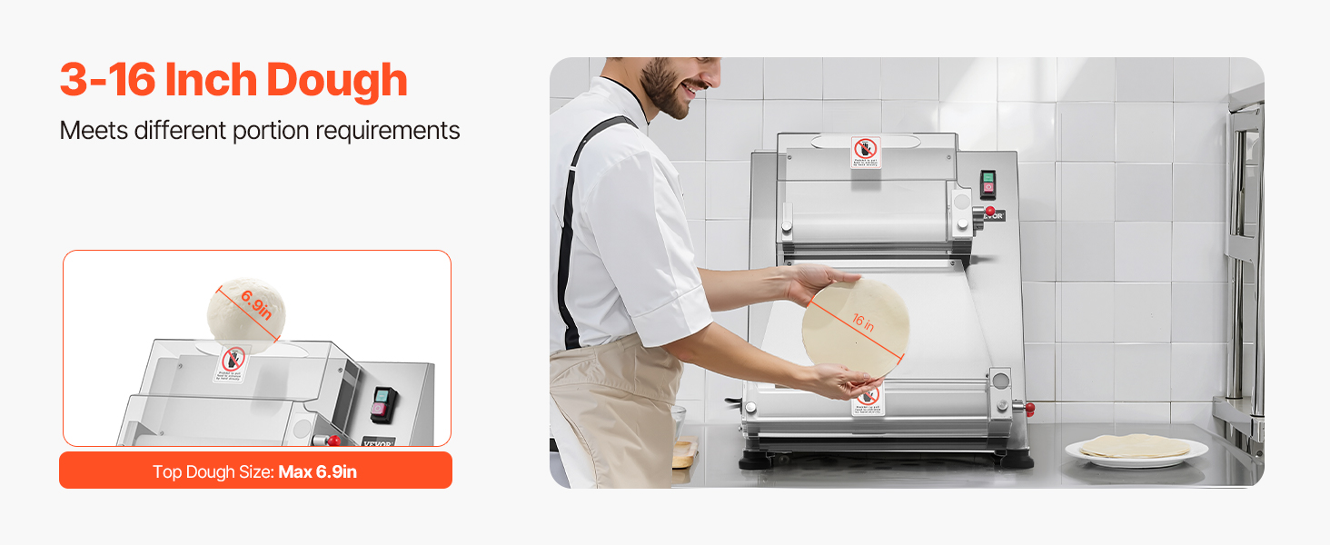 16 Inch Pizza Dough Roller Sheeter Semi-automatic Commercial Dough ...