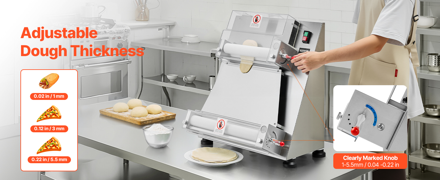 16 Inch Pizza Dough Roller Sheeter Semi-automatic Commercial Dough ...