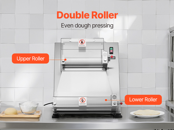 16 Inch Pizza Dough Roller Sheeter Semi-automatic Commercial Dough ...