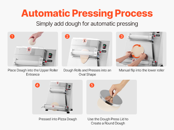 16 Inch Pizza Dough Roller Sheeter Semi-automatic Commercial Dough ...