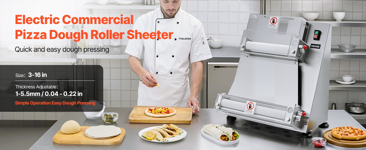 16 Inch Pizza Dough Roller Sheeter Semi-automatic Commercial Dough ...