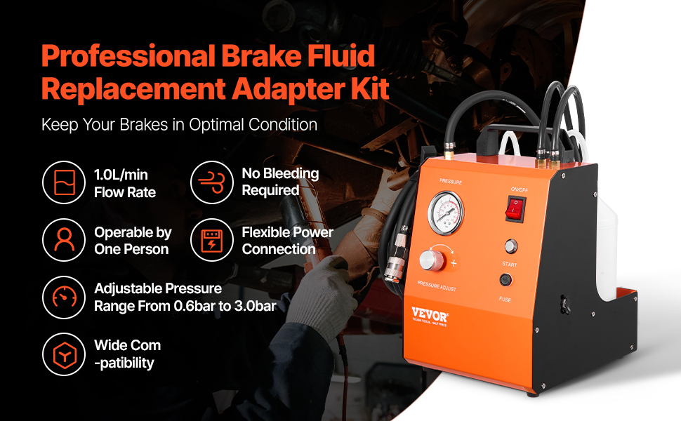 110V Electric Complete Brake Fluid Adapter Kit for Both DC & AC Power ...