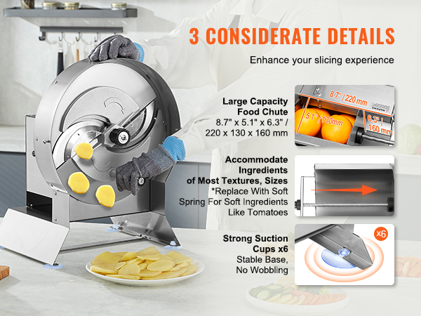 VEVOR Electric Vegetable Slicer, 0-0.5"/0-12mm Thickness Adjustable ...