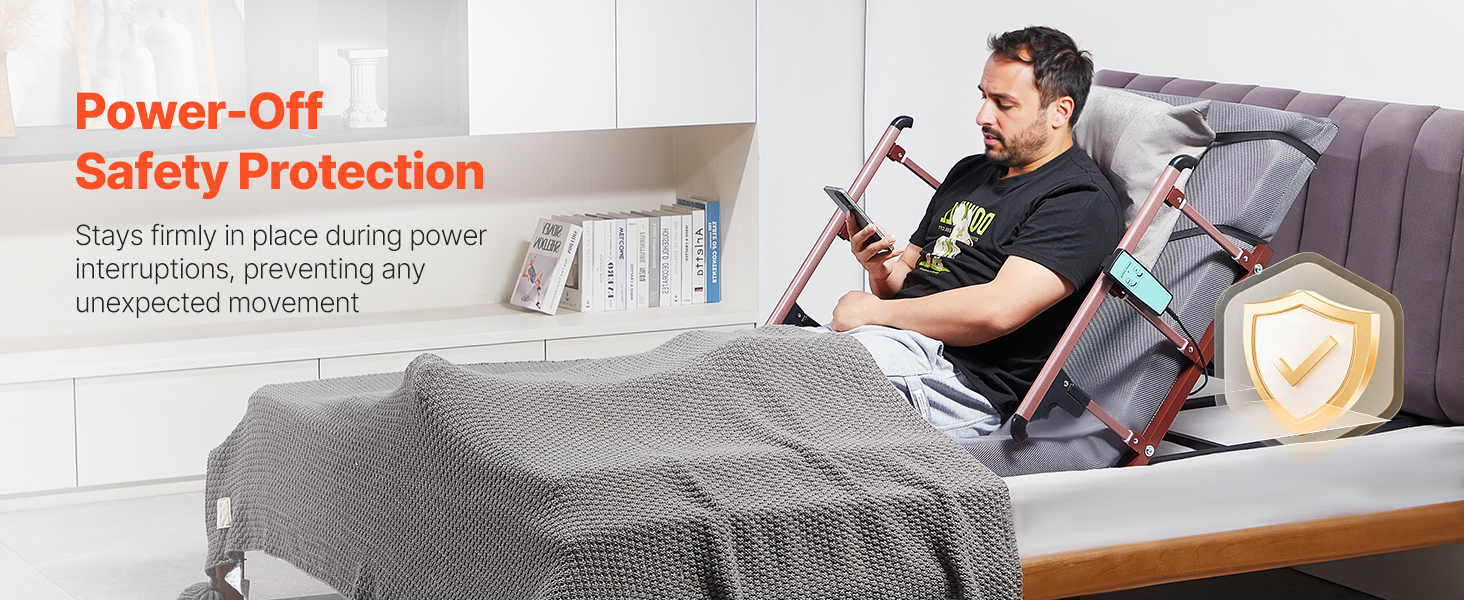 Electric Lifting Backrest 300 lbs 4-68° Adjustable with Folable ...