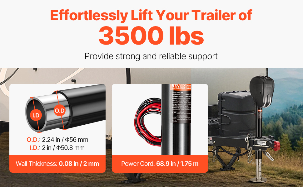 Electric Trailer Jack 3500 lbs Power Tongue Jack for RV Trailer ...