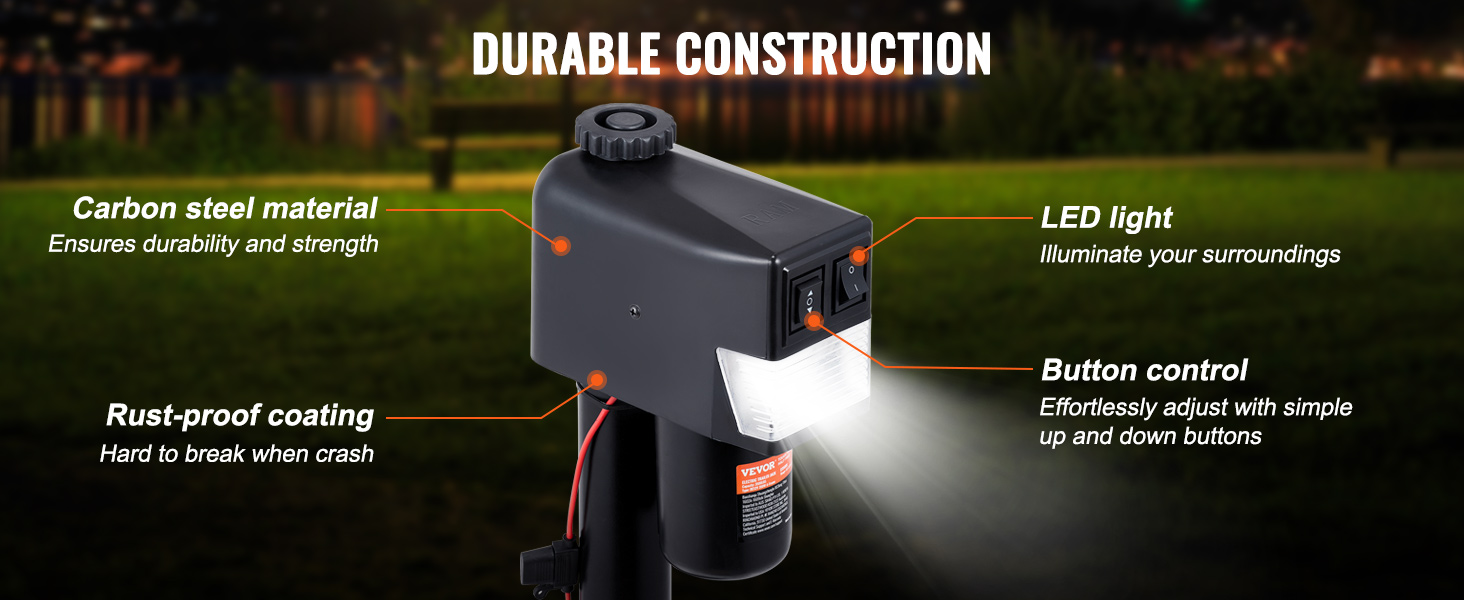 VEVOR Electric Trailer Jack, Power Tongue Jack Weight Capacity 3500 lbs ...