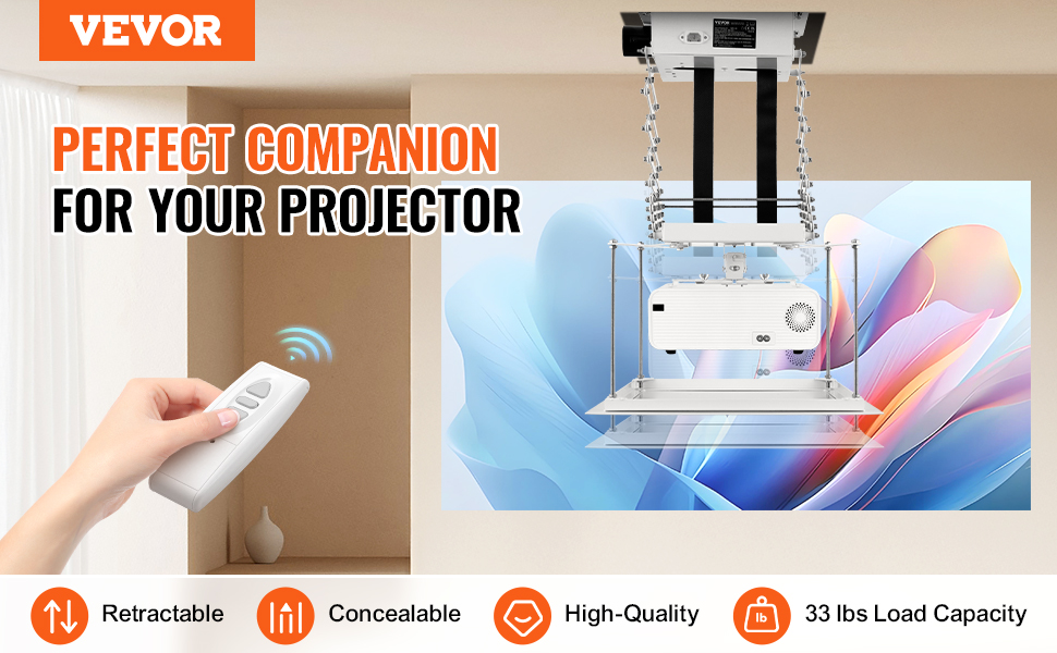 VEVOR Motorized Projector Lift, Electric Projector Lift Adjustable ...