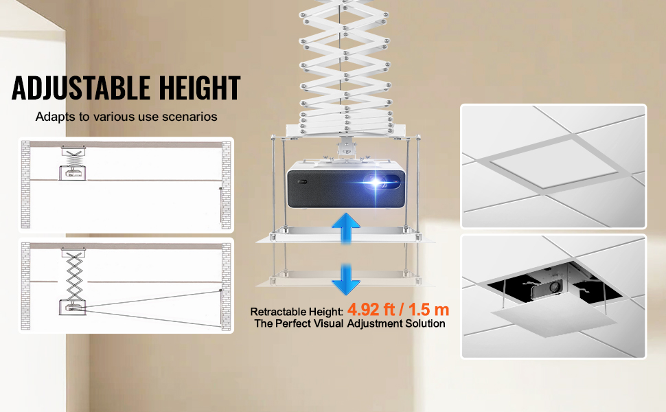 VEVOR Motorized Projector Lift, Electric Projector Lift Adjustable ...