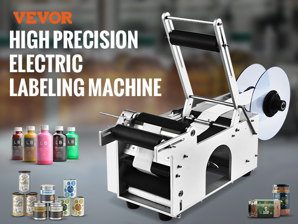 VEVOR Semi-Automatic Round Labeling Machine, 20-50pcs/min, Electric ...