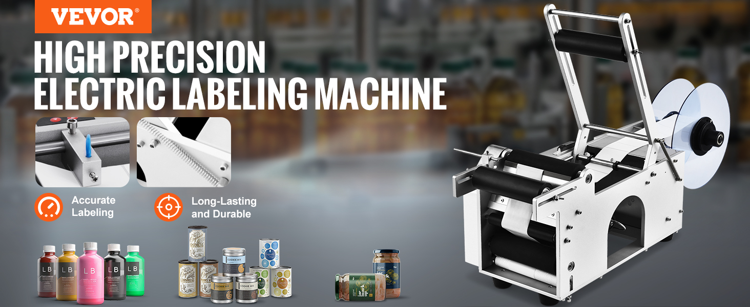 VEVOR Semi-Automatic Round Labeling Machine, 20-50pcs/min, Electric ...
