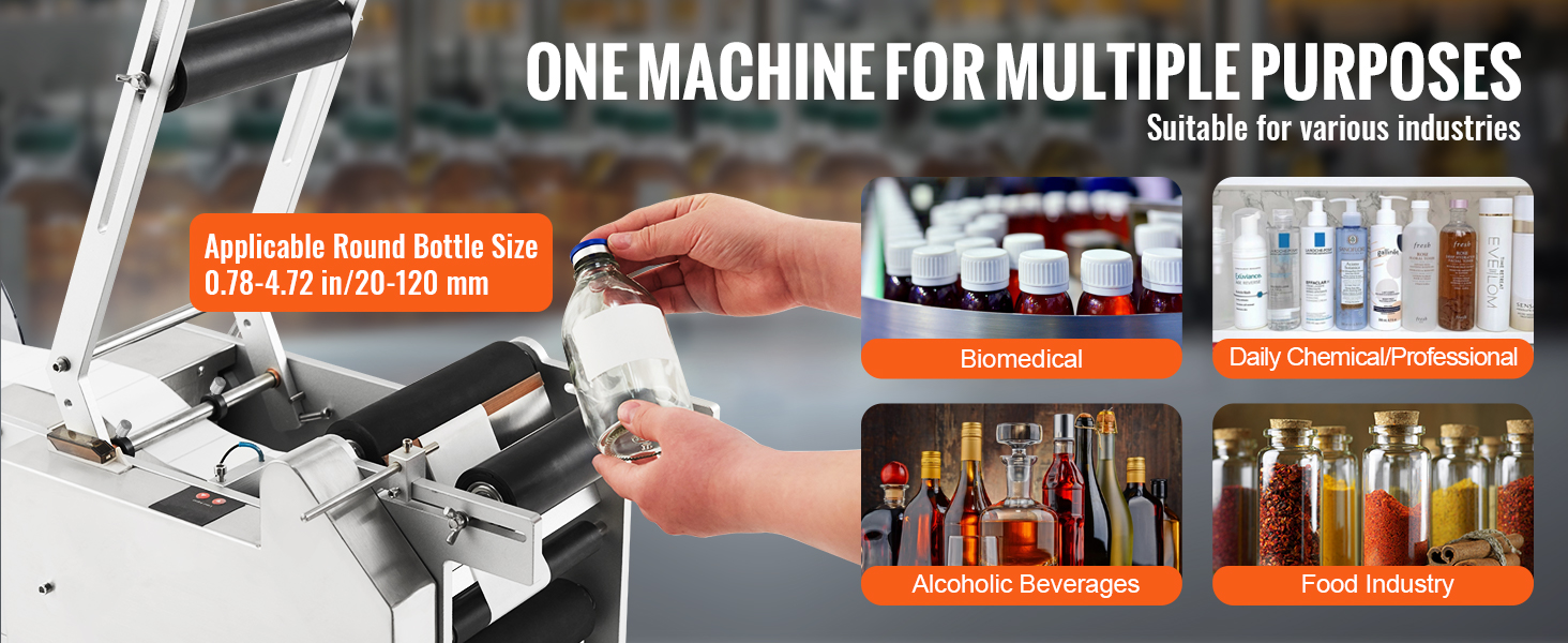 VEVOR Semi-Automatic Round Labeling Machine, 20-50pcs/min, Electric ...