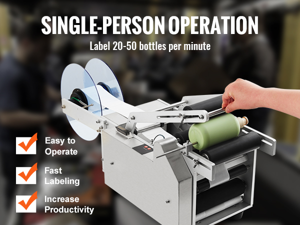 VEVOR Semi-Automatic Round Labeling Machine, 20-50pcs/min, Electric ...