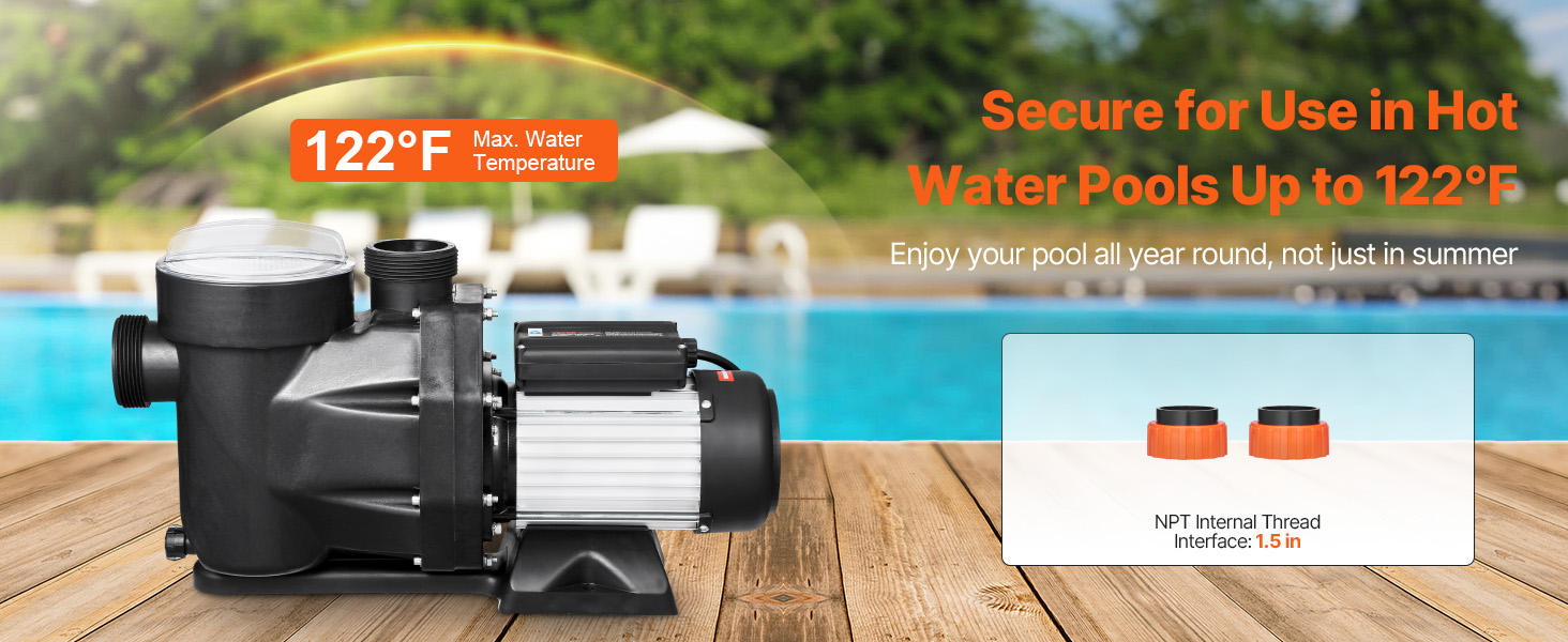 2.5 HP Above Ground Swimming Pool Pump Single Speed 148 GPM 3450 RPM ...