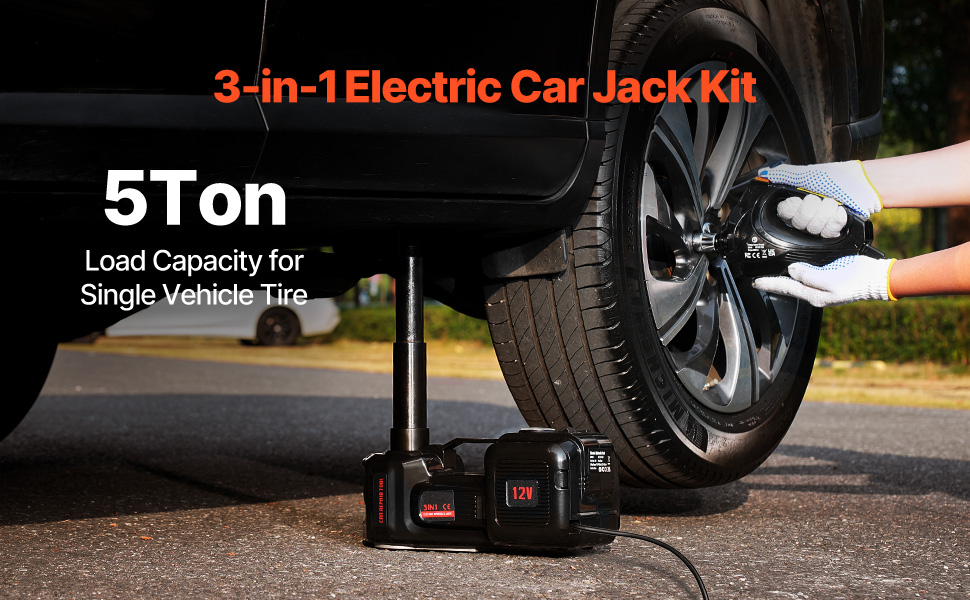 Electric Car Jack 5 Tons /11000 lbs Jack kit with Electric Impact ...