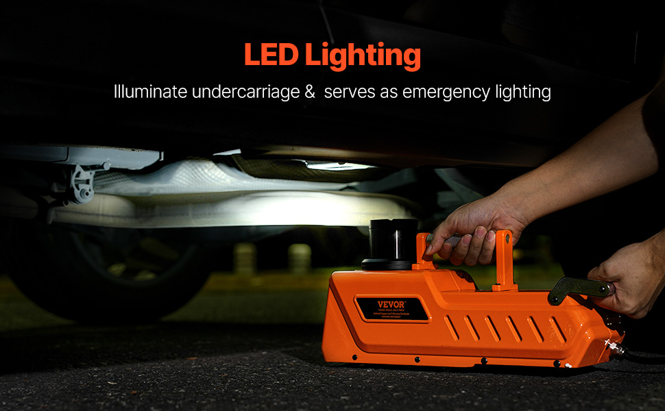 Electric Car Jack 15 Tons /33000 lbs Portable Jack kit with LED Light ...