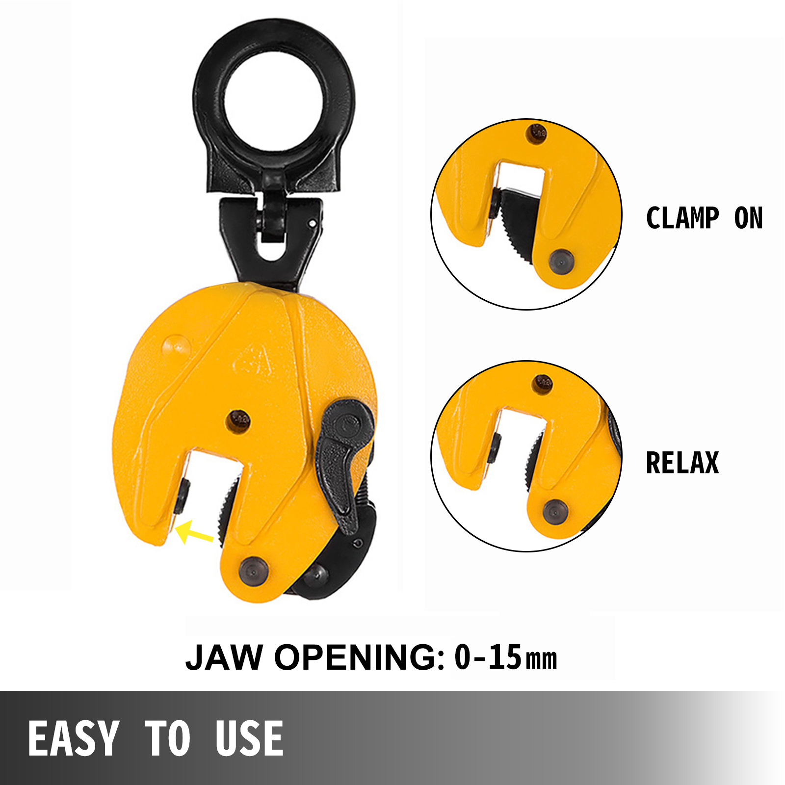 VEVOR 1T Plate Clamp 2204Lbs Plate Lifting Clamp Jaw Opening 0.6 inch ...