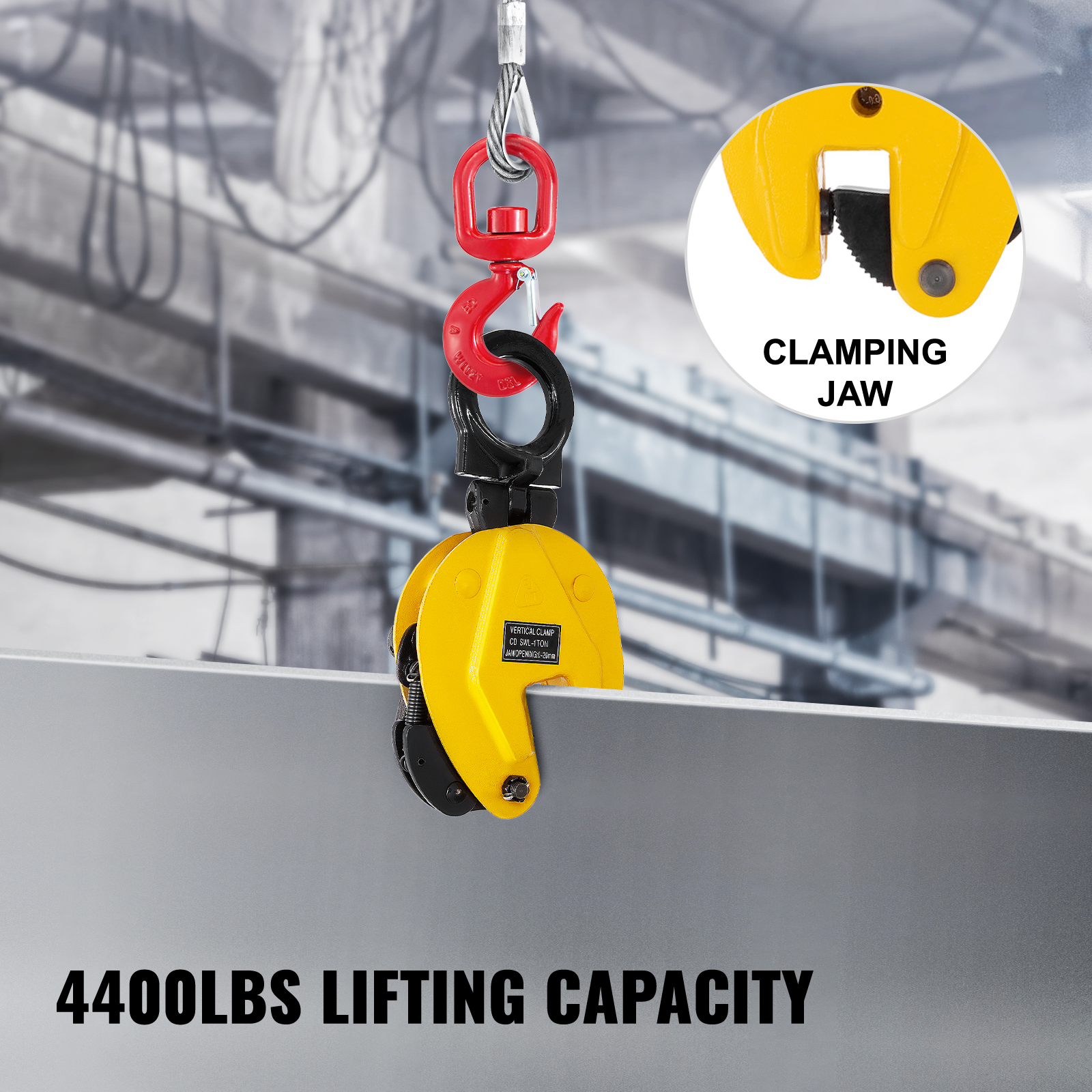 VEVOR Lifting Clamp 4400Lbs/2T Working Load Vertical Plate Clamp -1inch ...