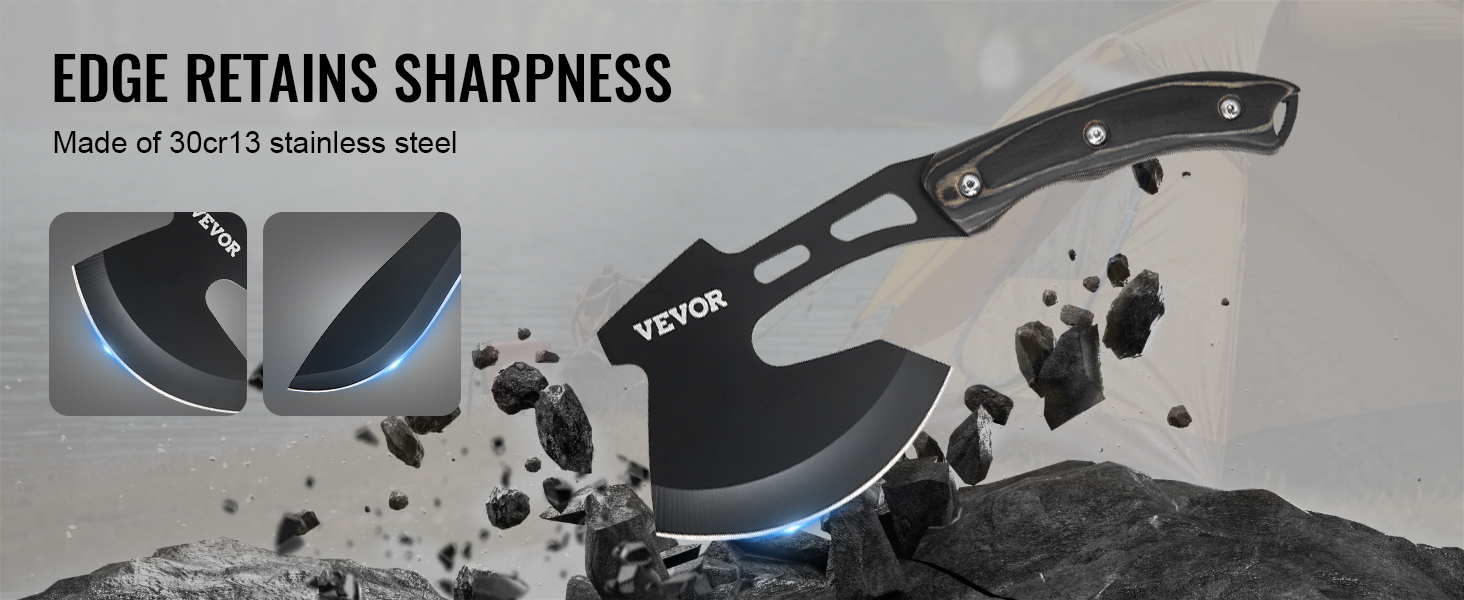 Hunting Knife and Hatchet Axe Combo Set Sheath Fixed Blade Knife ...