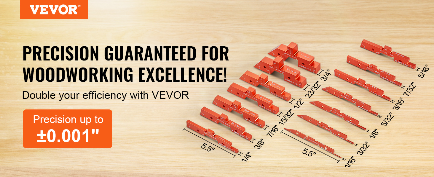 VEVOR Router Table Setup Bars, 14 pcs, Precision Aluminum Setup Blocks ...
