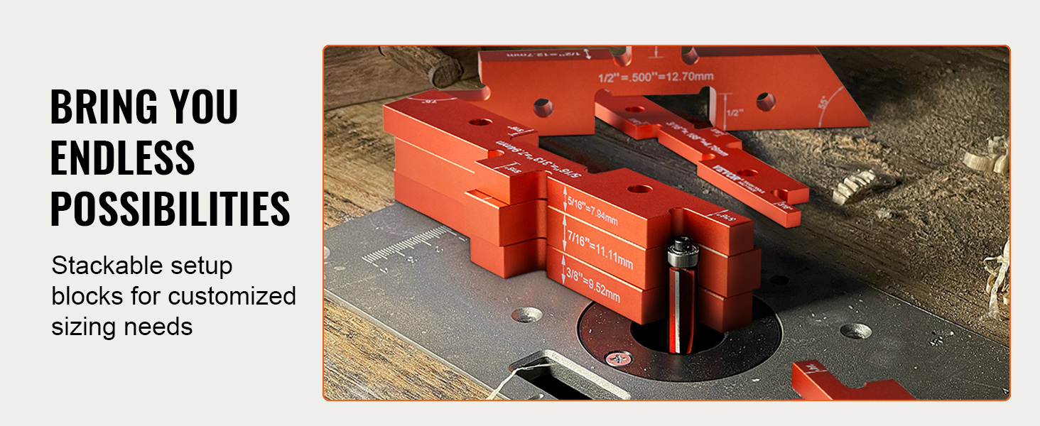 VEVOR Router Table Setup Bars, 14 pcs, Precision Aluminum Setup Blocks ...