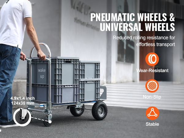VEVOR Aluminum Hand Truck, 2 in 1, 800 lbs Load Capacity, Heavy Duty ...