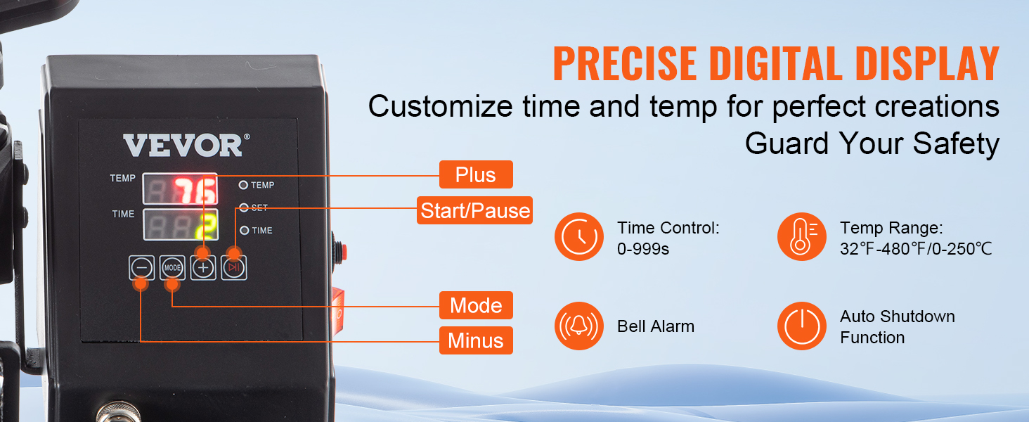 VEVOR Heat Press Machine, 6 in 1 Combo Heat Press, 15" x 15" Heat ...