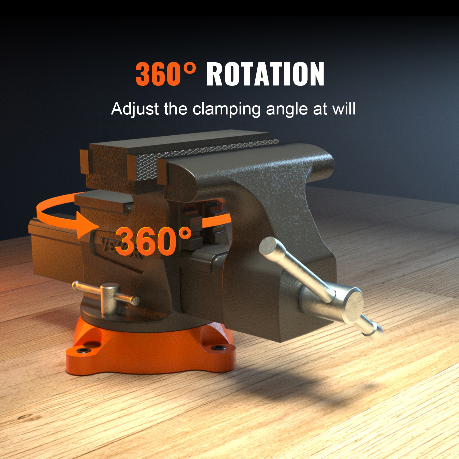 Bench Vises 6\" Bench Vise W/ Anvil 360°Swivel Locking Base Heavy Duty ...