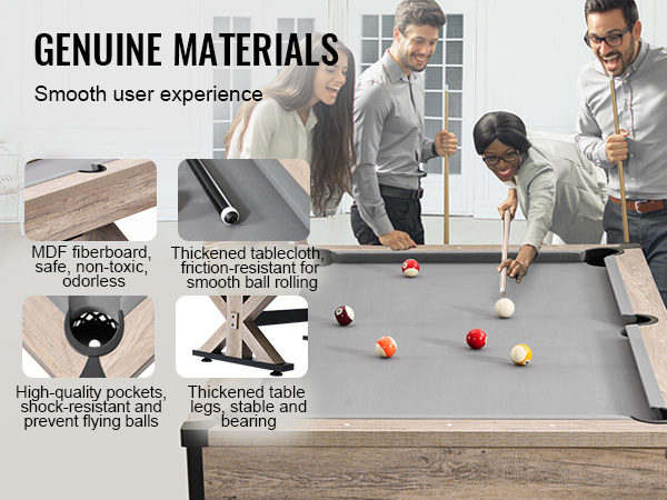 VEVOR Billiards Table Combo Set, 7ft 3-in-1 Multi Game Table with ...