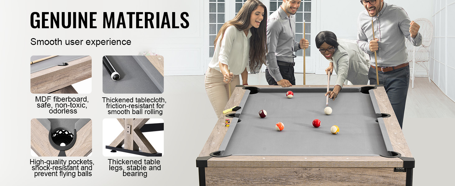 VEVOR Billiards Table Combo Set, 7ft 3-in-1 Multi Game Table with ...