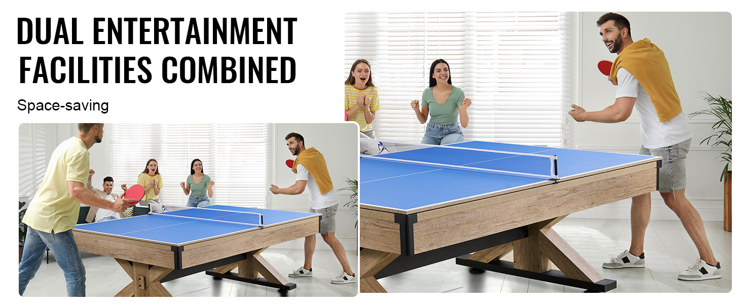 VEVOR Billiards Table Combo Set, 7ft 3-in-1 Multi Game Table with ...