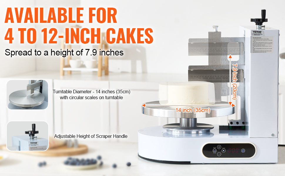 VEVOR Cake Decorating Machine Cake Frosting Spreading for 4" to 12 ...