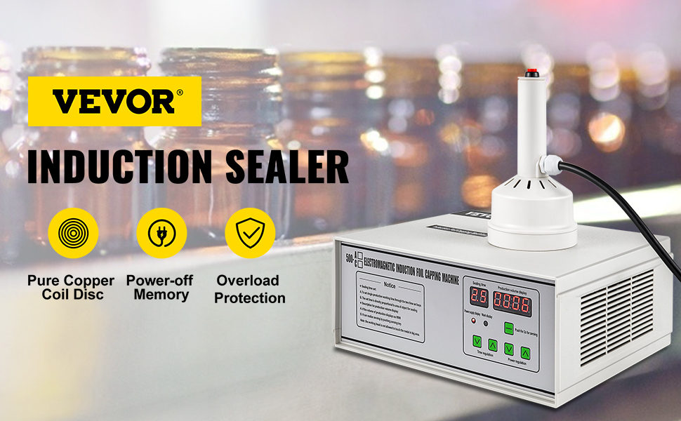 VEVOR Induction Sealer, 20mm-100mm 110V Induction Bottle Sealing Machine, Induction Sealing ...