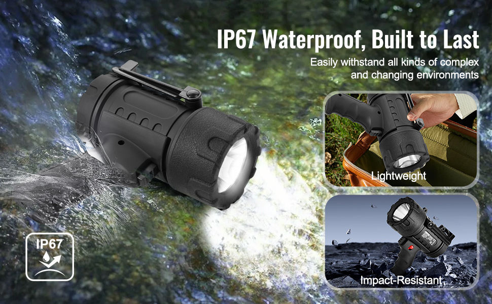 USB Super Bright Rechargeable Spotlight Flashlight 200,000LM ...
