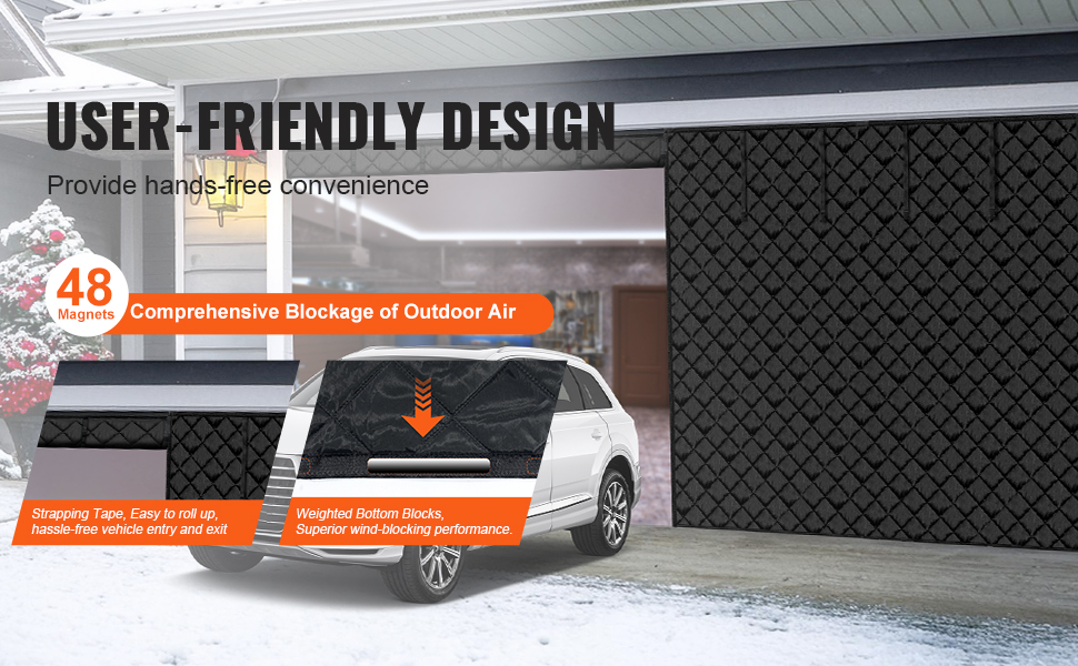 VEVOR Garage Door Screen for Winter 16.3 x 7.15 ft Garage Door ...